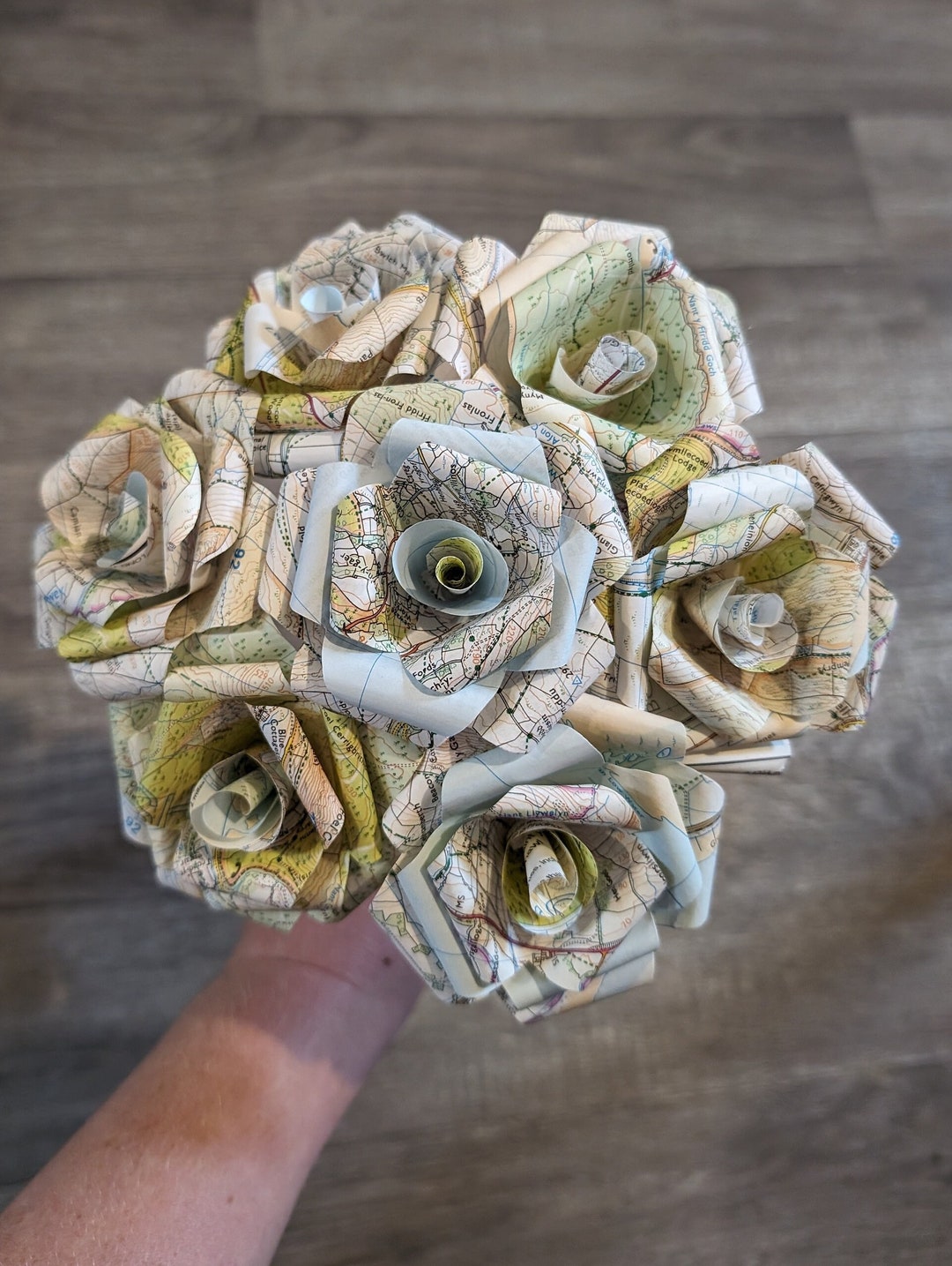 Paper Map Flowers, Map Page Flowers, - Etsy UK