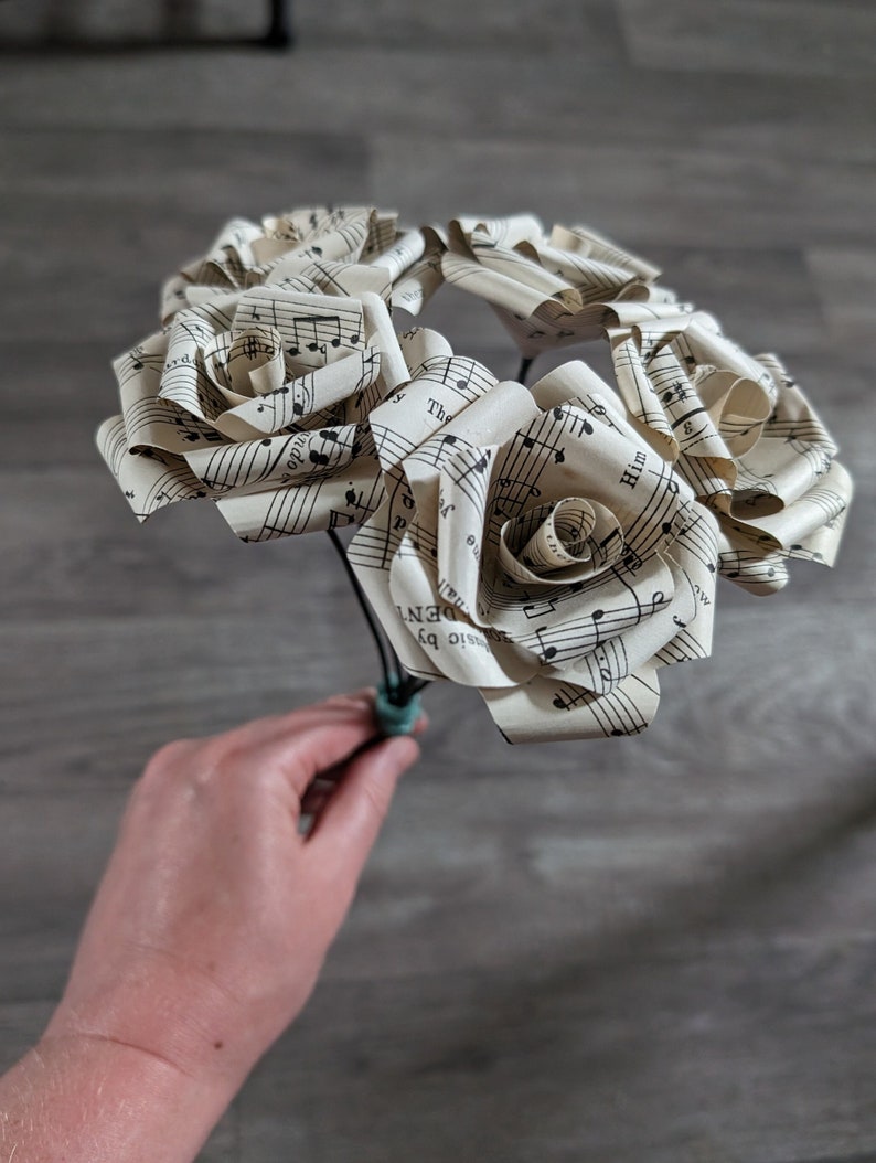 Music Page Flowers, Music Paper Flowers, - Etsy UK