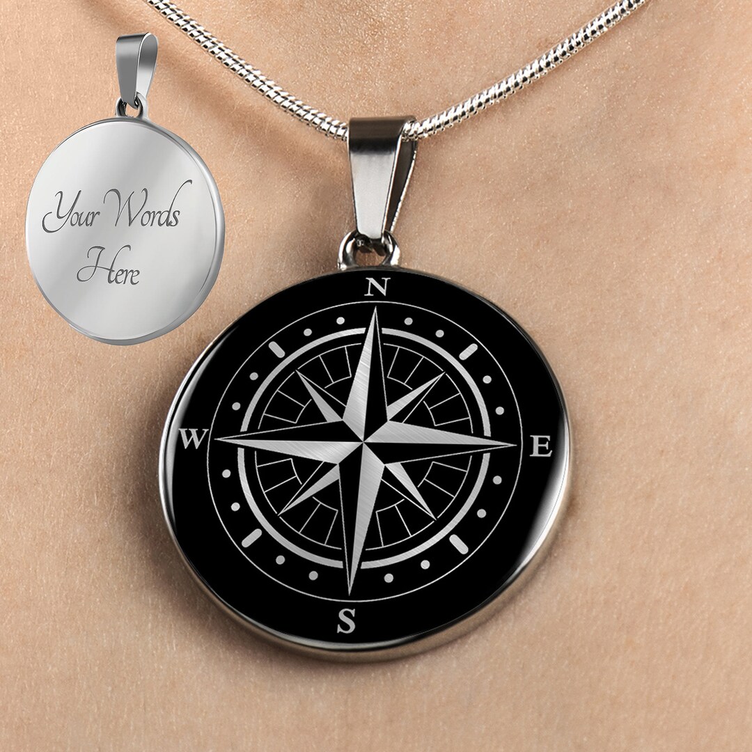Personalized Compass Necklace Compass Jewelry Compass - Etsy