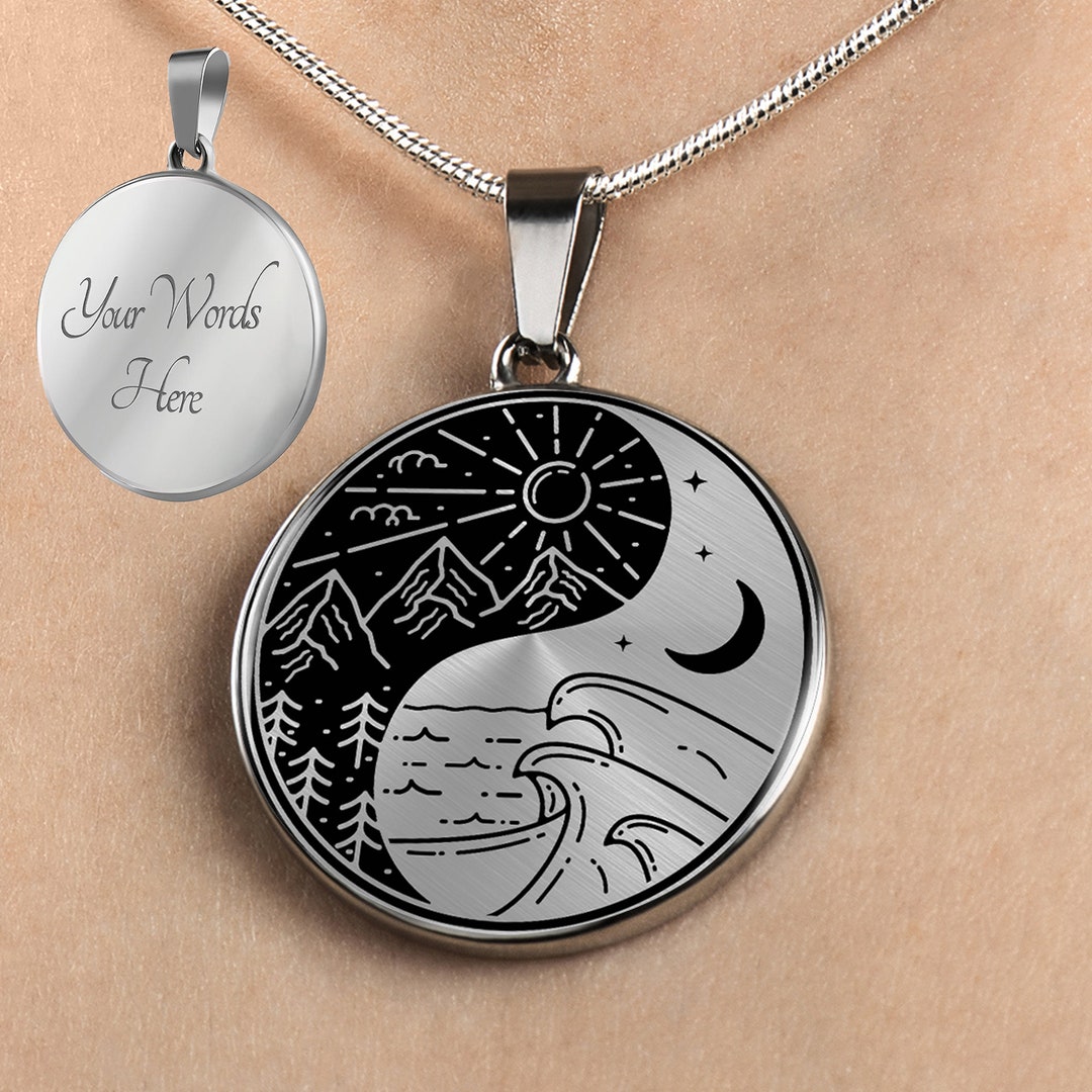 Personalized Yin Yang Necklace. Yin Yang Jewelry Yin Yang - Etsy