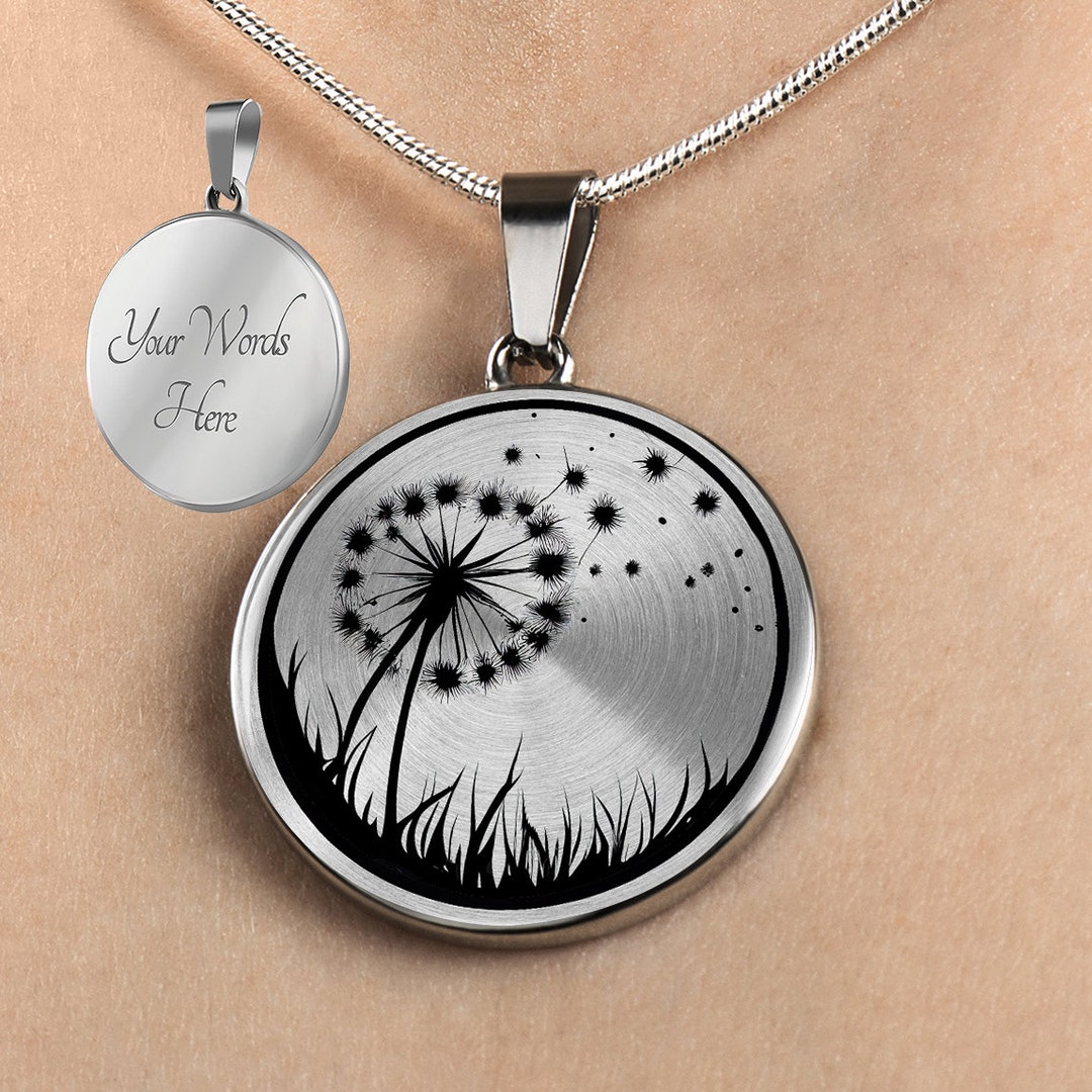 Personalized Dandelion Necklace Dandelion Jewelry Dandelion - Etsy