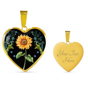 Personalized Sunflower Necklace Sunflower Jewelry Sunflower - Etsy