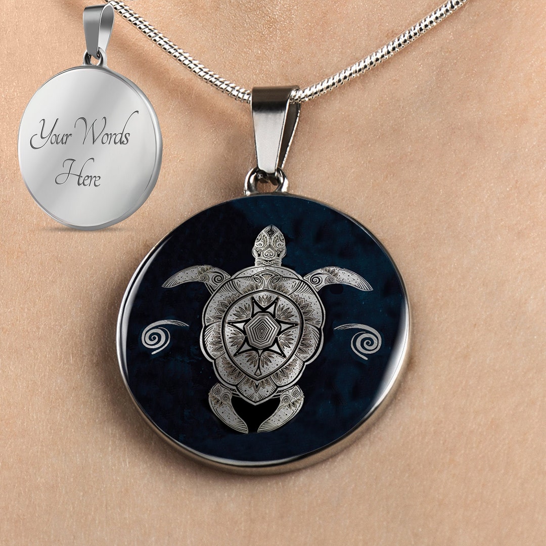 Personalized Turtle Necklace Turtle Jewelry Turtle Gift - Etsy