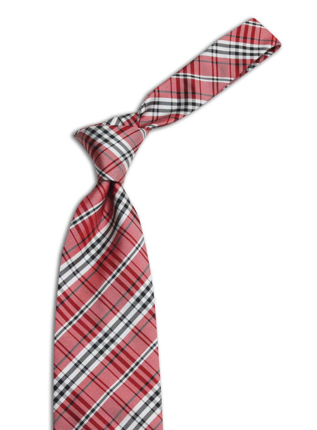 Corbata a cuadros, corbata de lujo hecha a mano, corbata a cuadros roja ...