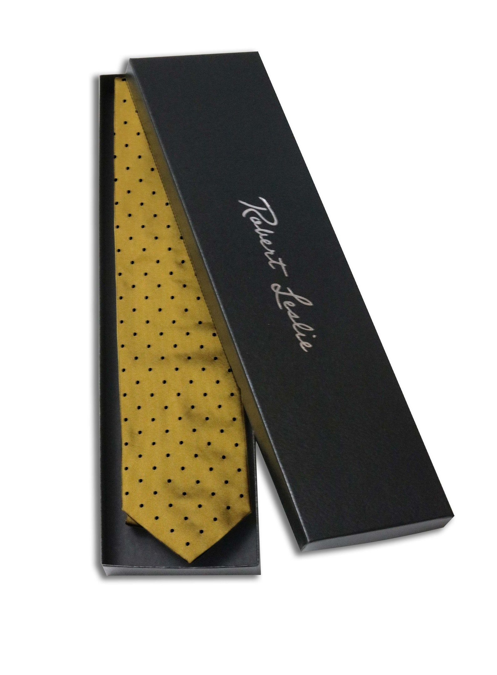 Gold Polkadot Necktie, Handmade Luxury Necktie, Gold and Black Necktie ...