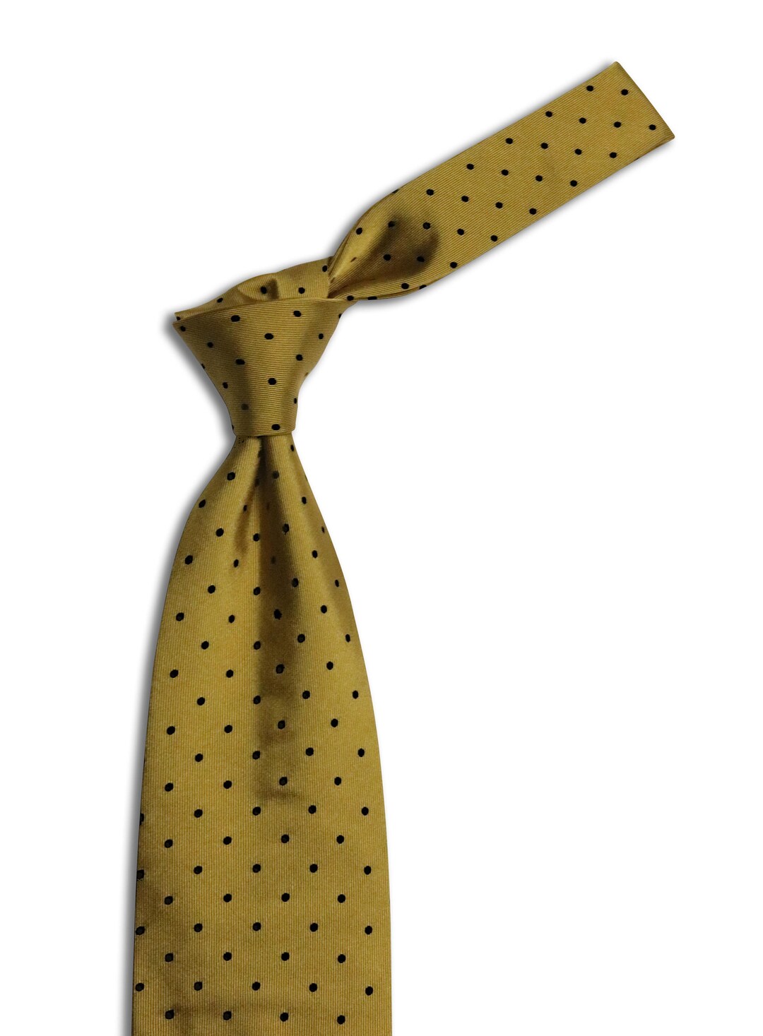Gold Polkadot Necktie, Handmade Luxury Necktie, Gold and Black Necktie ...