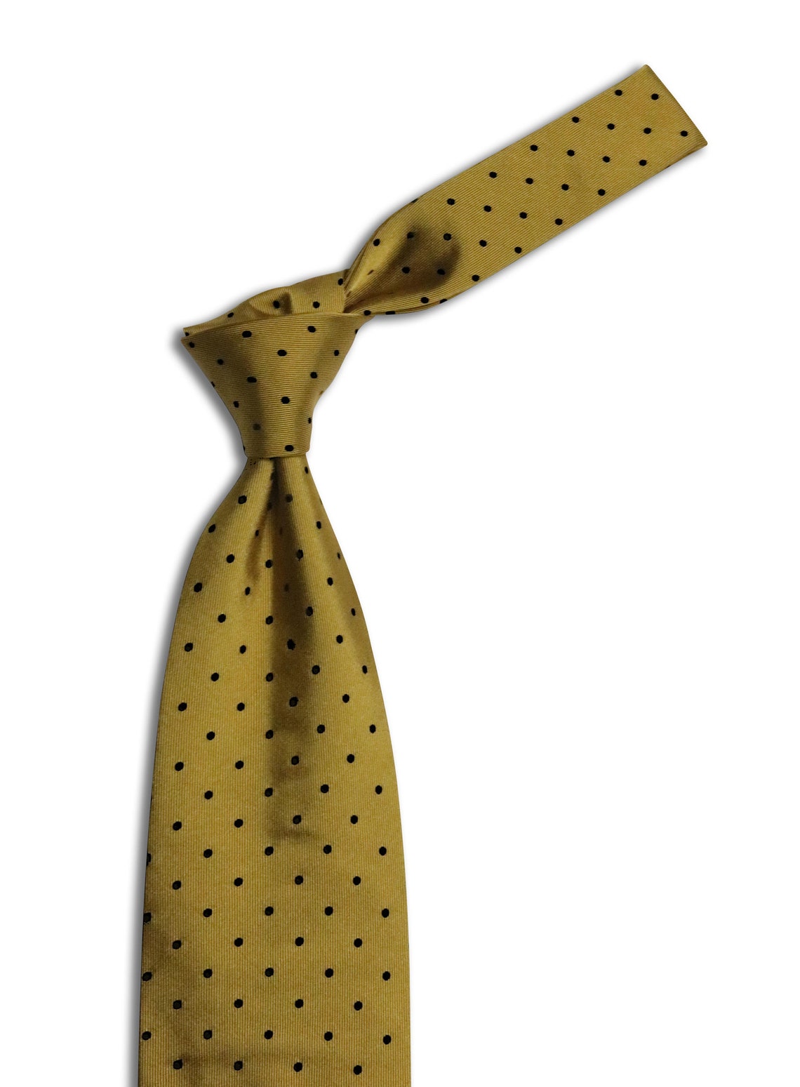 Gold Polkadot Necktie, Handmade Luxury Necktie, Gold and Black Necktie ...