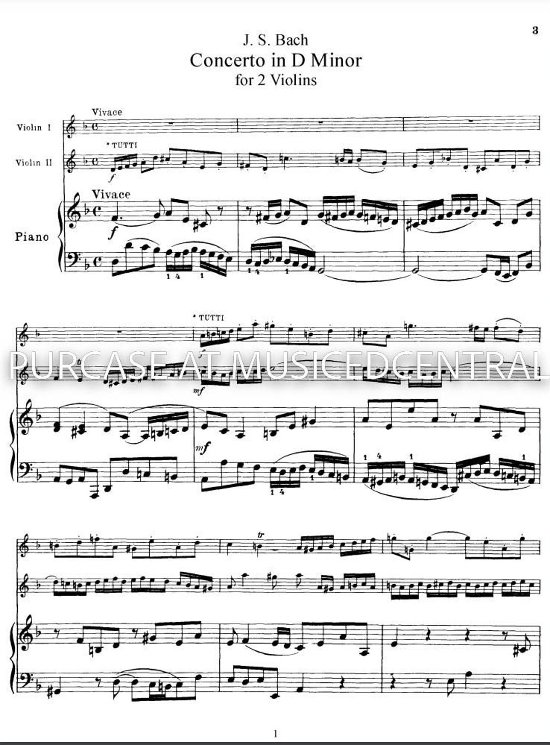 Bach Violin Sheet Music