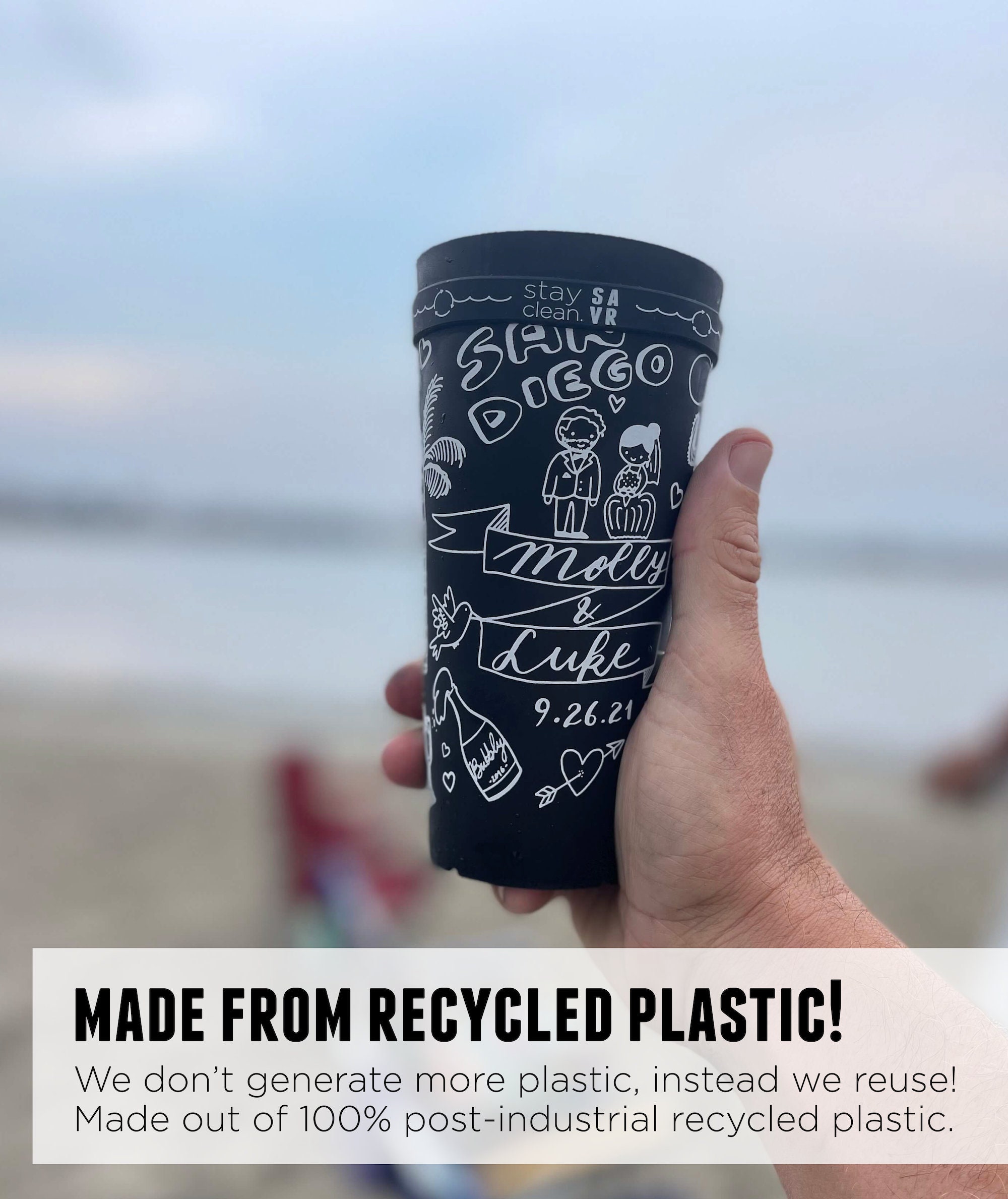 Custom Reusable Cups, Recycled Plastic, Custom Cups, Personalized Cup ...