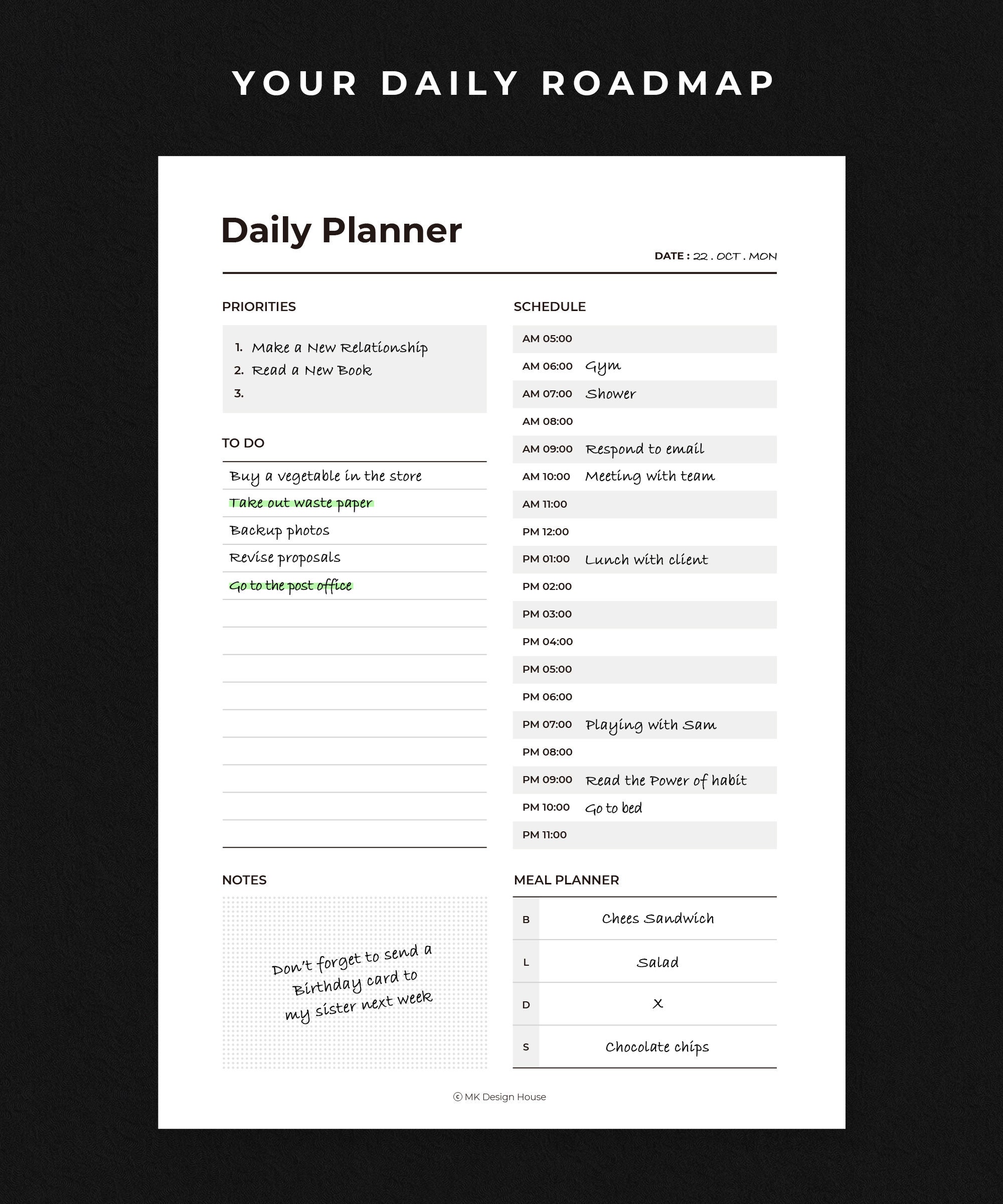 Printable Daily Planner, Instant Download PDF, Printable to Do List ...