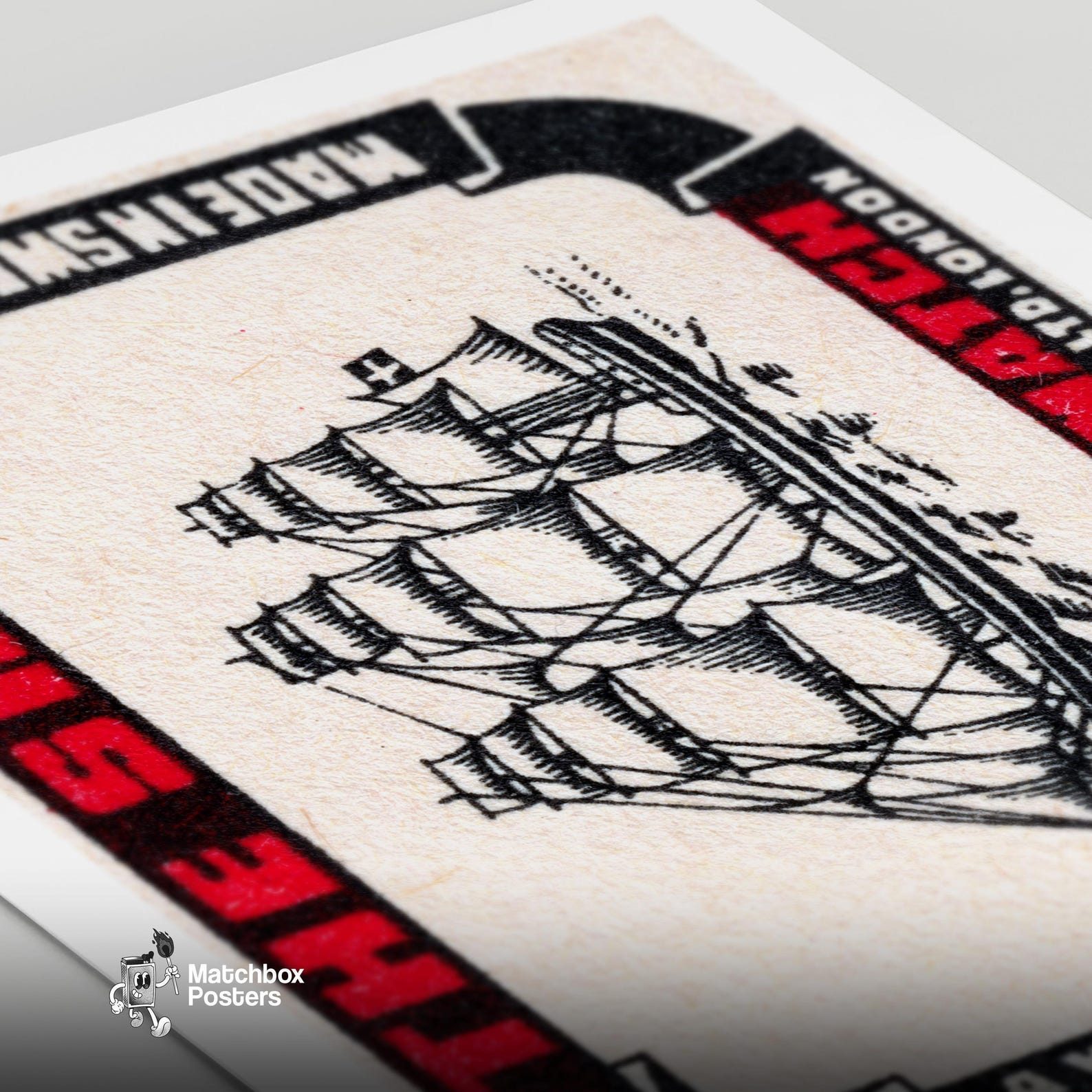 The Sailing Ship - Matchbox Print - Aesthetic Wall Art - Vintage ...