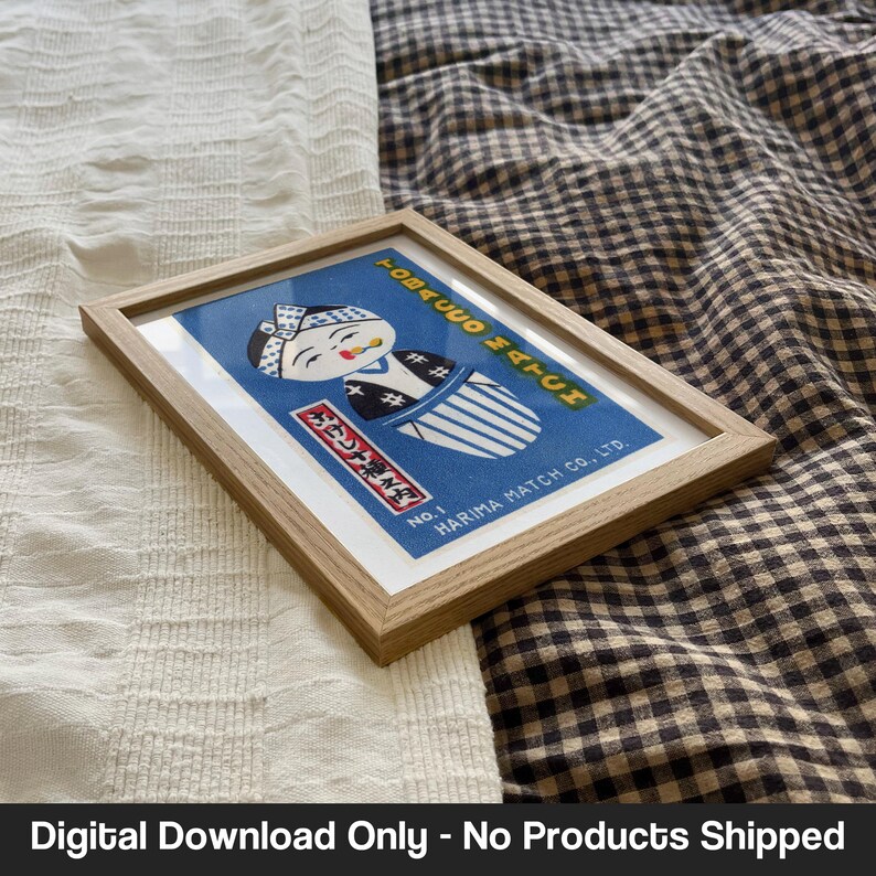 Matchbox Label Art Digital Print - Harima Match Figure With Headband ...