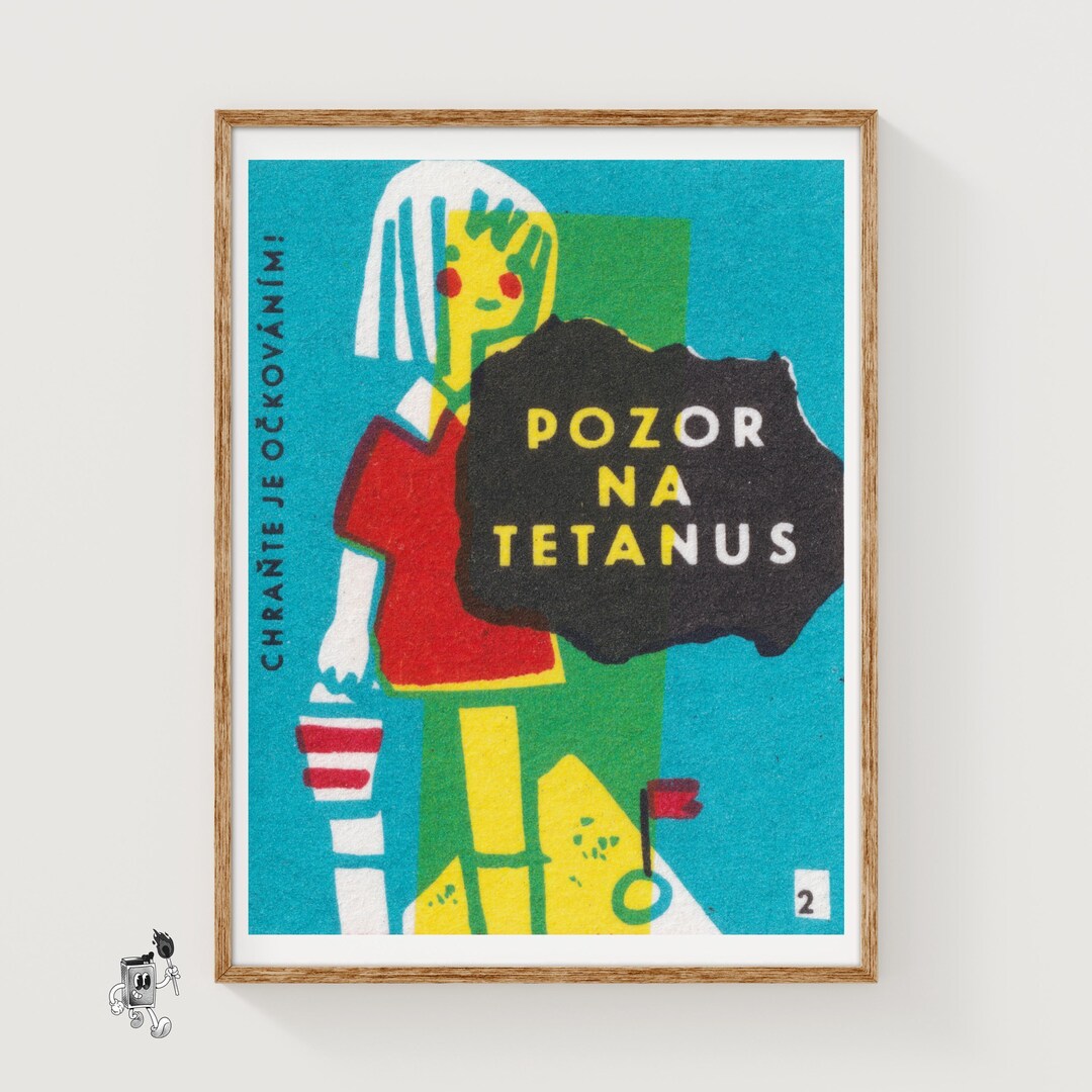 Beware of Tetanus - Matchbox Print - Aesthetic Wall Art - Vintage Art ...
