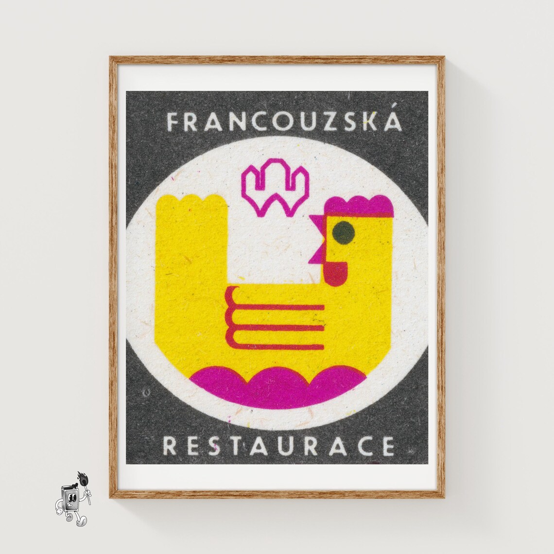 French Restaurant - Matchbox Print - Aesthetic Wall Art - Vintage Art ...