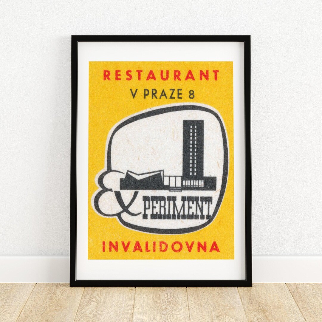 Experimental Restaurant - Matchbox Print - Aesthetic Wall Art - Vintage ...