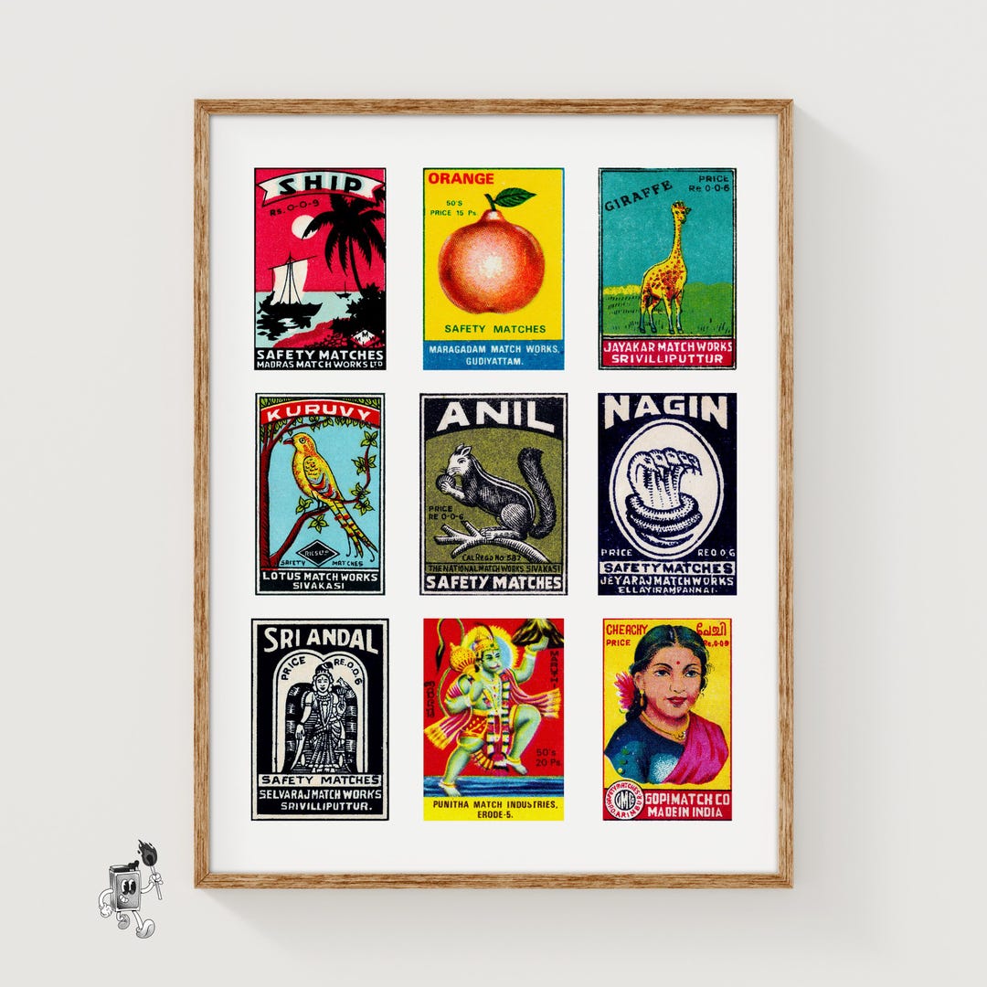 Vintage Tamil Matchbox Labels: Ephemera Art Print (unframed) - Etsy