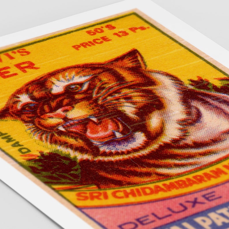 Prithivi's Tiger Matchbox Print A4 Size India Wall Art - Etsy Australia