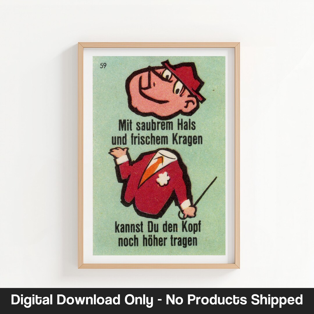 Smiling Face Wearing Retro Cartoon Art Digital Print, Red Hat & Cane ...