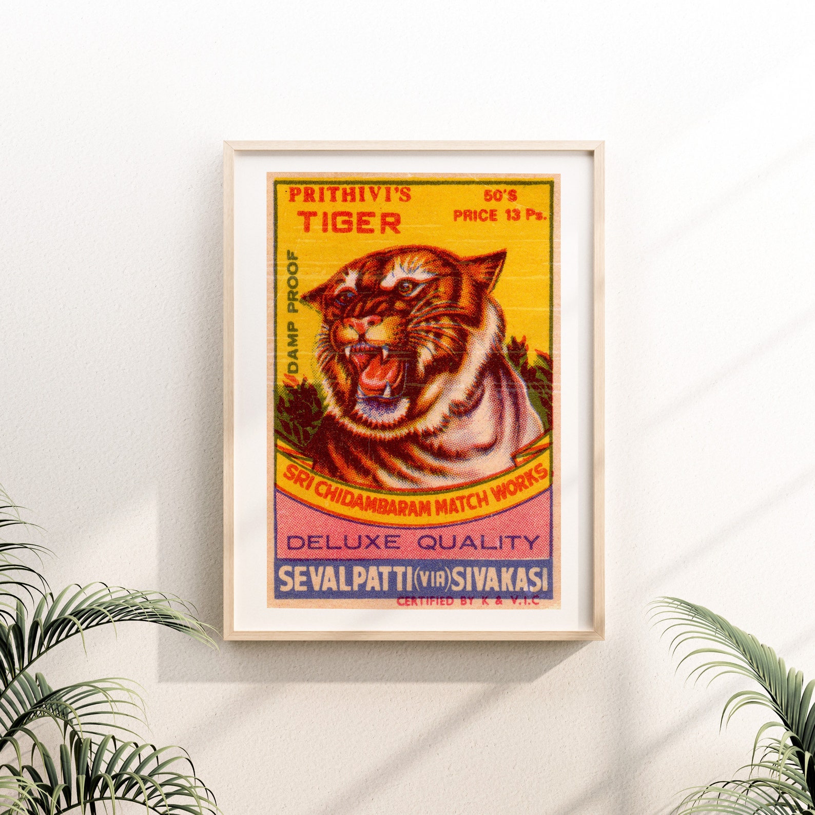 Prithivi's Tiger Matchbox Print A4 Size India Wall Art - Etsy Australia