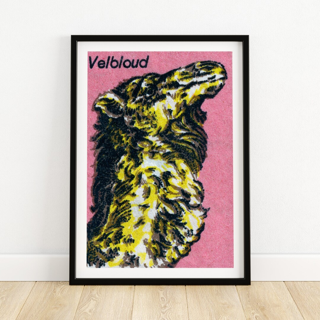 Yellow Camel Matchbox Print Czech Wall Art Vintage Czech Art Matchbox ...