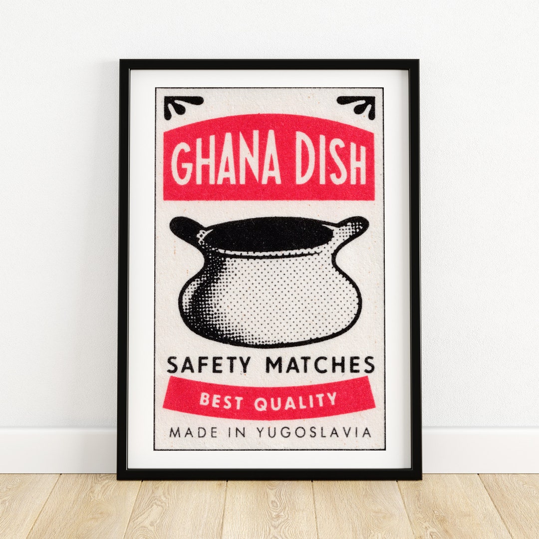 Ghana Cooking Dish Matchbox Print Aesthetic Wall Art Vintage Eastern ...