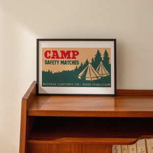 Camp - Matchbox Print - Sweden Wall Art - Vintage Sweden Art - Matchbox ...
