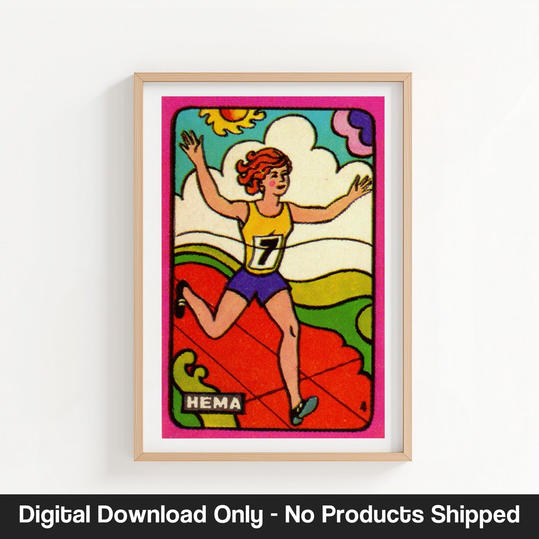 Runner Track Number Label: Faded Vintage Print - Sport Themed Artwork ...