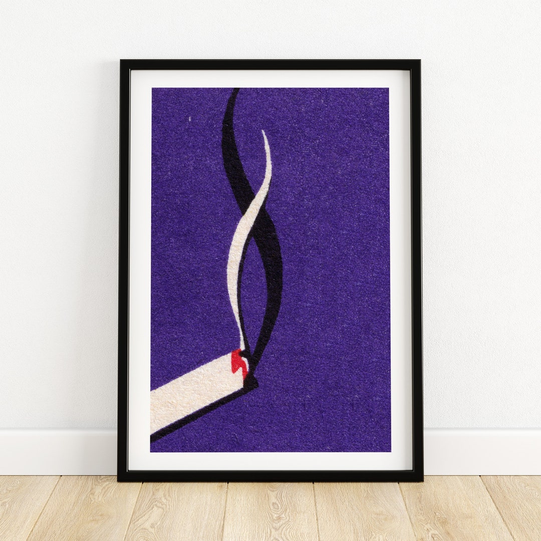 Smoking Cigarette Matchbox Print Aesthetic Wall Art Vintage Eastern ...