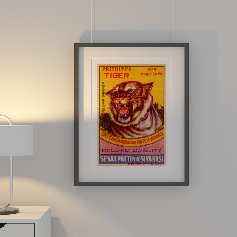 Prithivi's Tiger Matchbox Print A4 Size India Wall Art - Etsy Australia