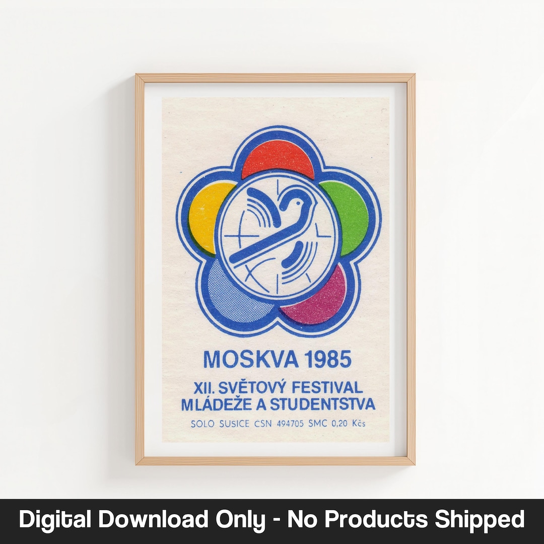 Dove Circular Design Vintage Matchbox Label: Colorful Floral Border ...