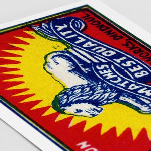 Blue Lion - Matchbox Print - Aesthetic Wall Art - Vintage India Art ...