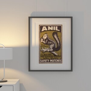 Squirrel Matchbox Art Print | Vintage Safety Matches Design | Unique ...