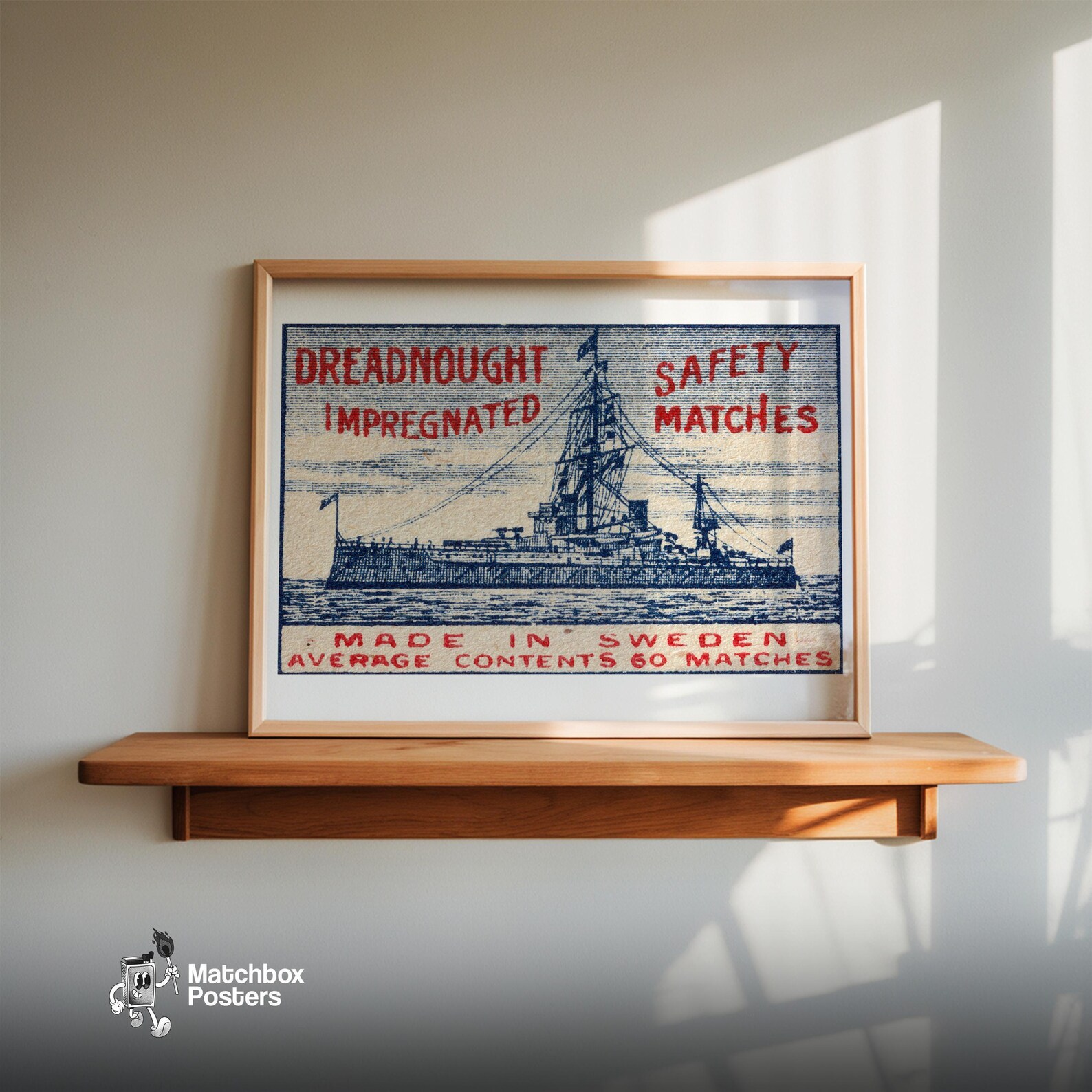 Dreadnought Ship - Matchbox Print - Aesthetic Wall Art - Vintage ...