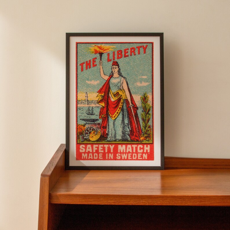 The Liberty Matchbox Print A4 Size Sweden Wall Art - Etsy