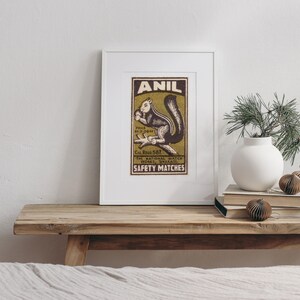 Squirrel Matchbox Art Print | Vintage Safety Matches Design | Unique ...