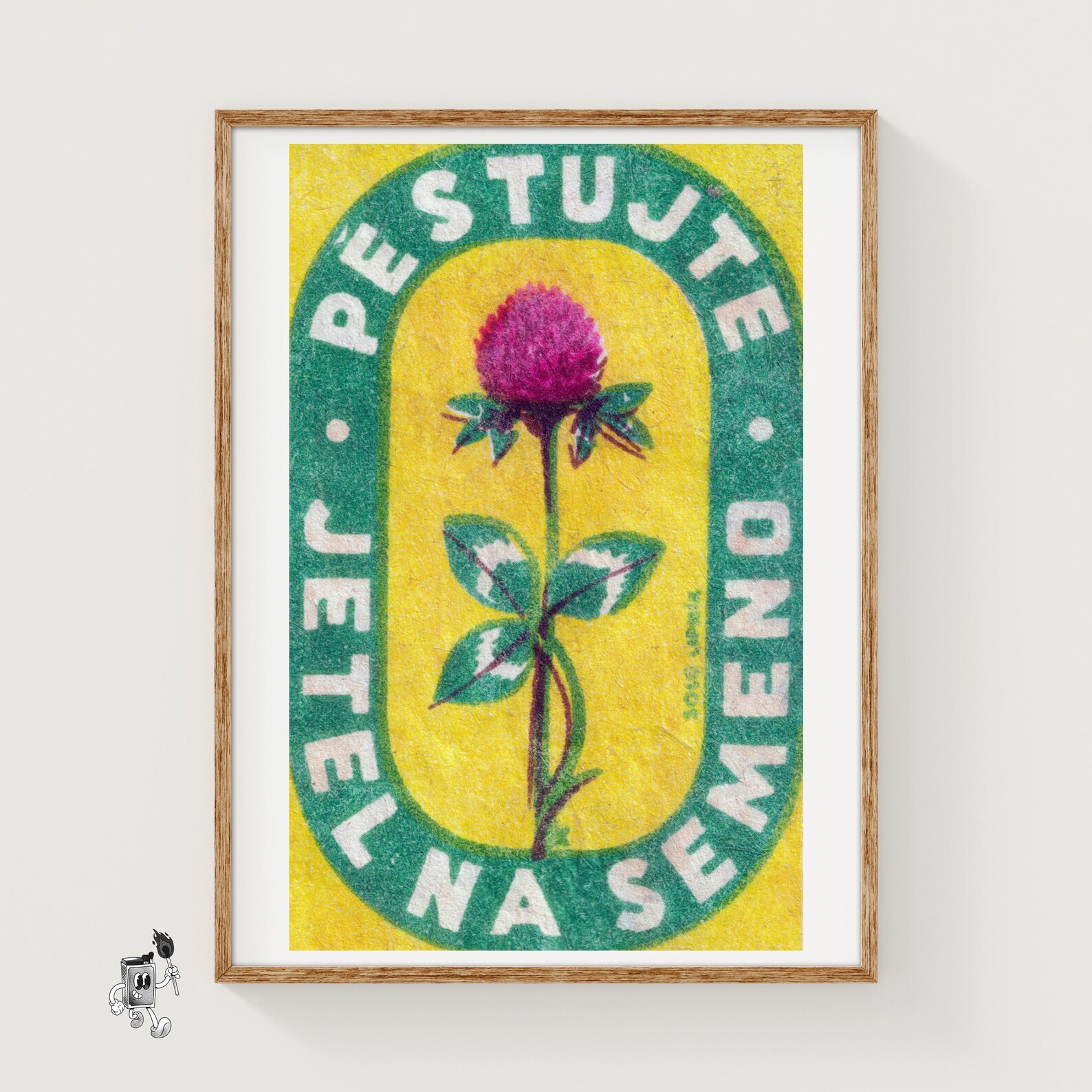 Purple Flower - Matchbox Print - Aesthetic Wall Art - Vintage Eastern ...