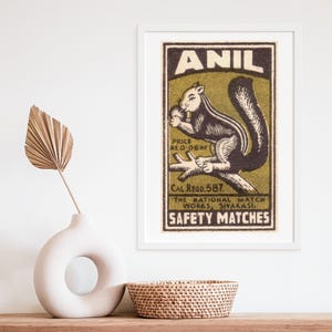 Squirrel Matchbox Art Print | Vintage Safety Matches Design | Unique ...