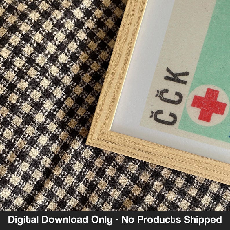 ČČK Cane Red Cross Label - Vintage Matchbox Art Digital Download - A4 ...