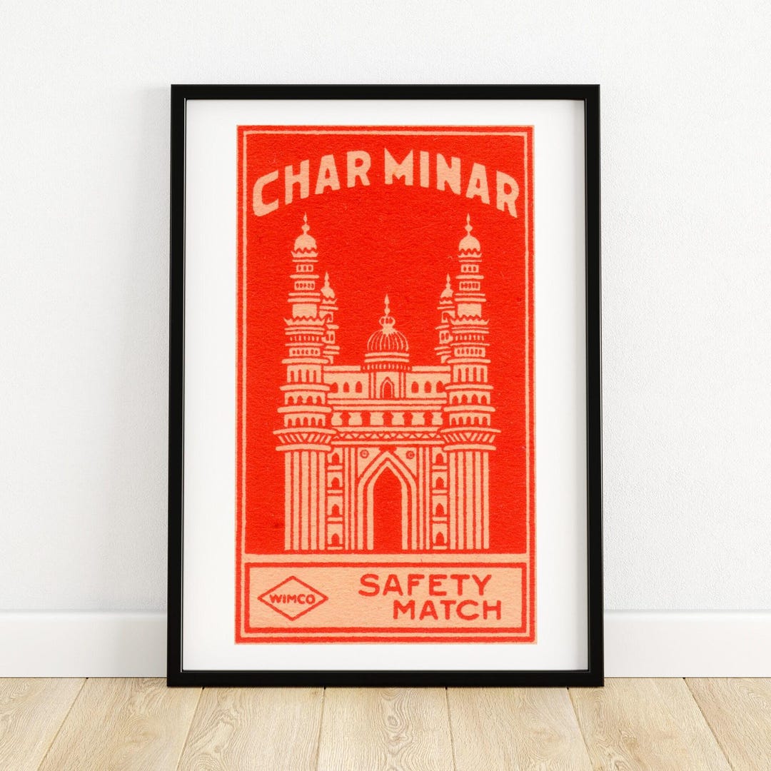 Charminar Matchbox Art Print | Vintage Indian Collectible | Retro Decor ...