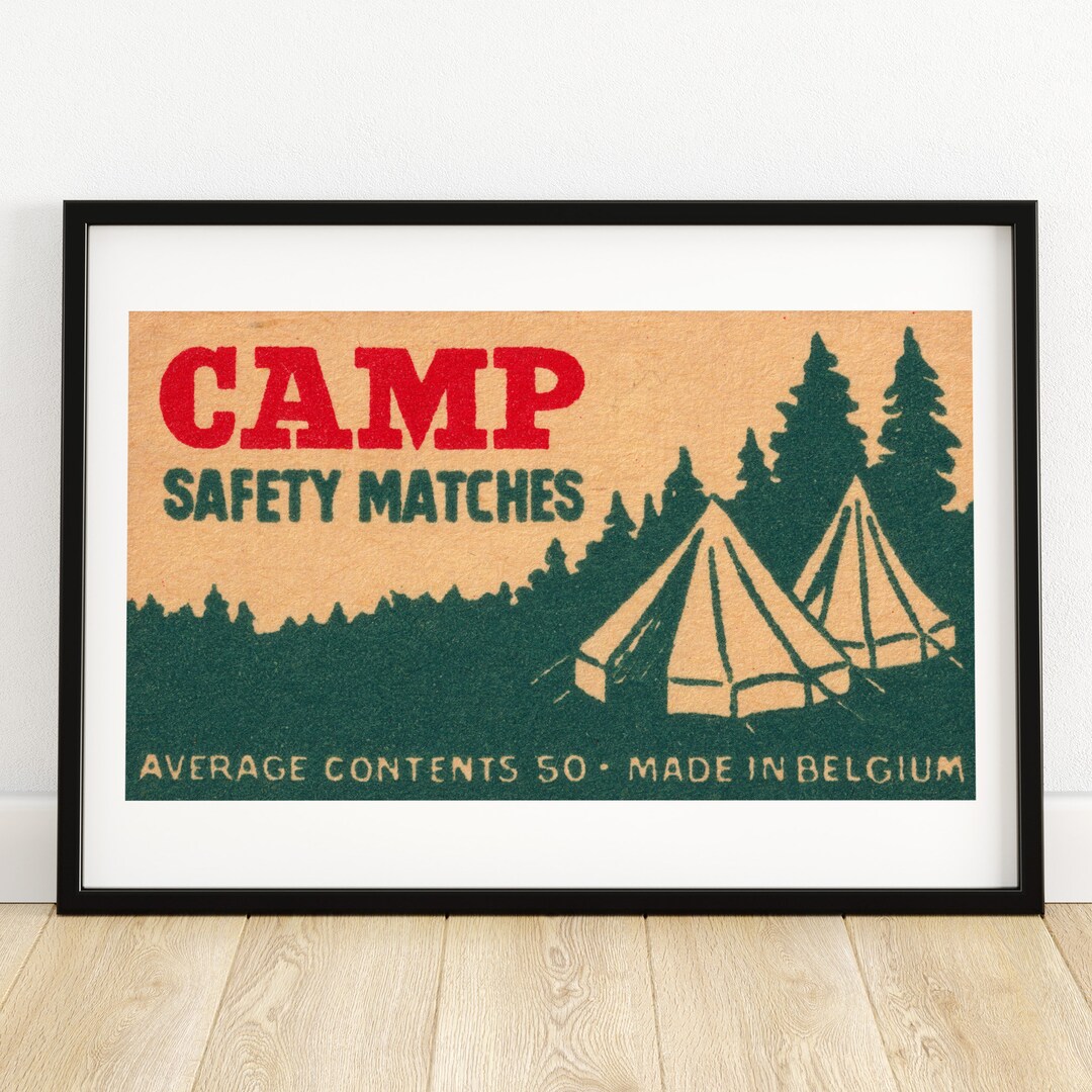 Camp Matchbox Print Sweden Wall Art Vintage Sweden Art Matchbox Wall ...