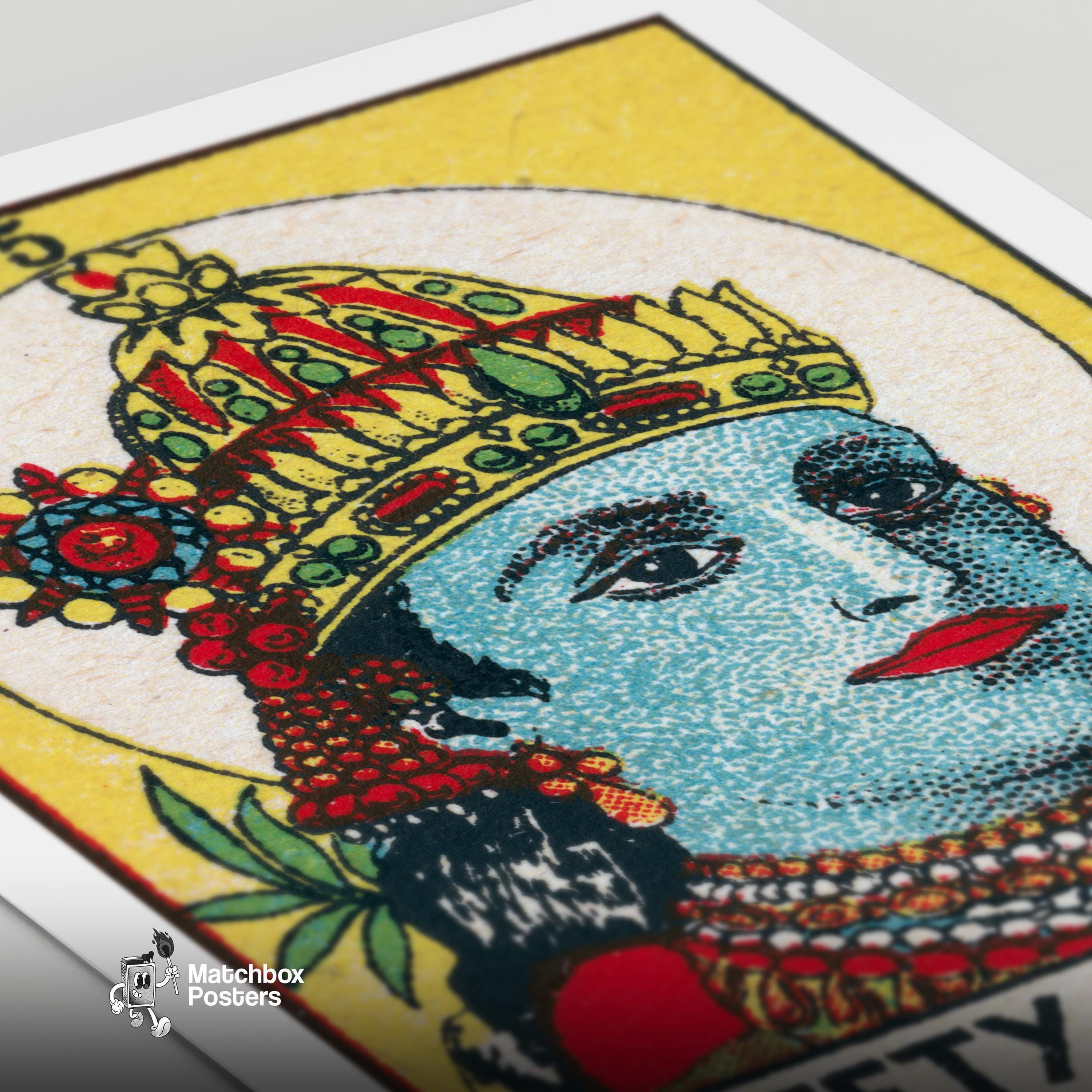 Vishnu Indian God - Matchbox Print - India Wall Art - Vintage India Art ...