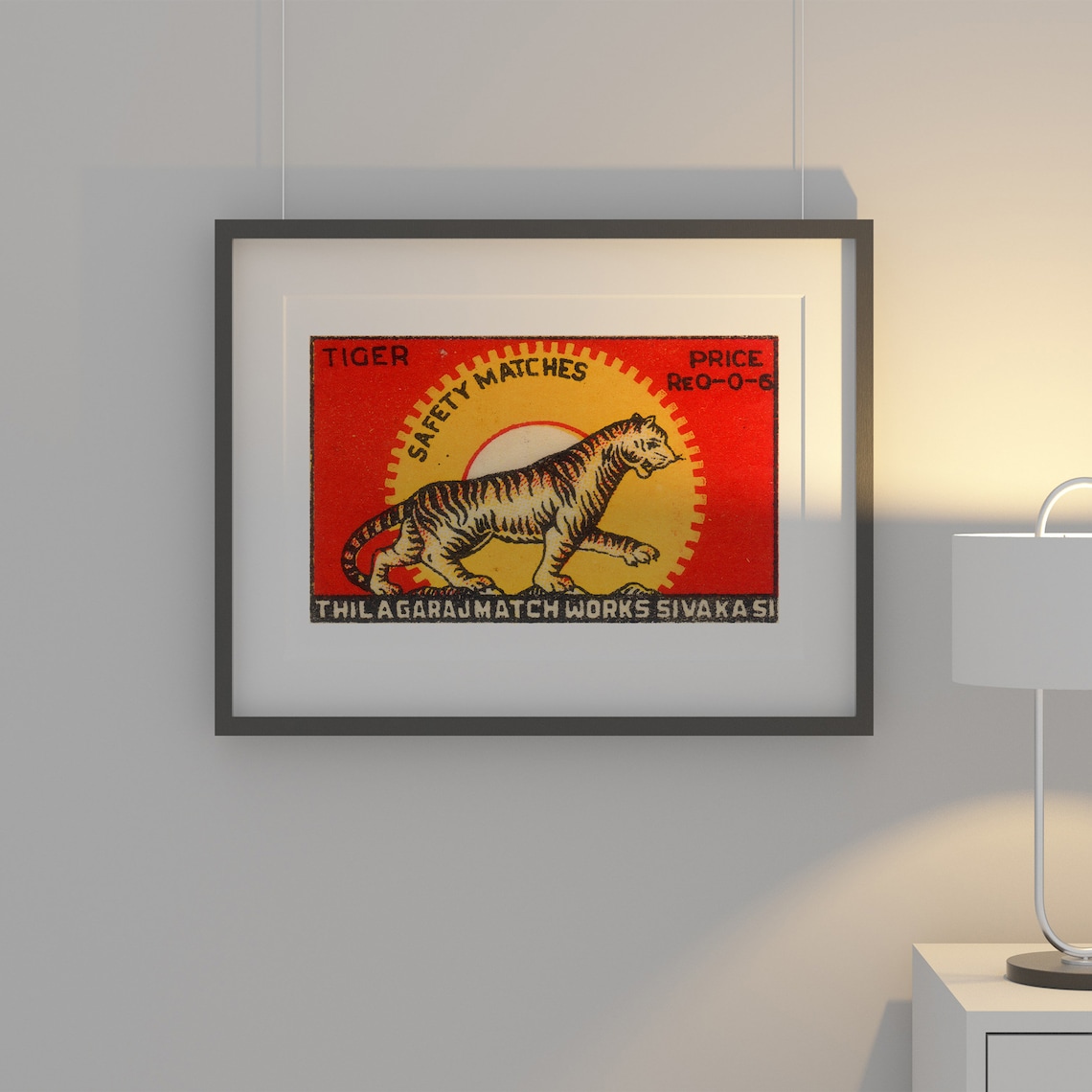 Walking Tiger Matchbox Print A4 Size India Wall Art - Etsy
