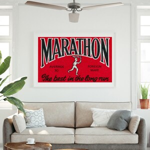 Marathon Runner - Matchbox Print - Czech Wall Art - Vintage Czech Art ...