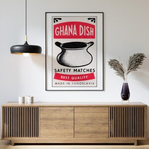 Ghana Cooking Dish - Matchbox Print - Aesthetic Wall Art - Vintage ...