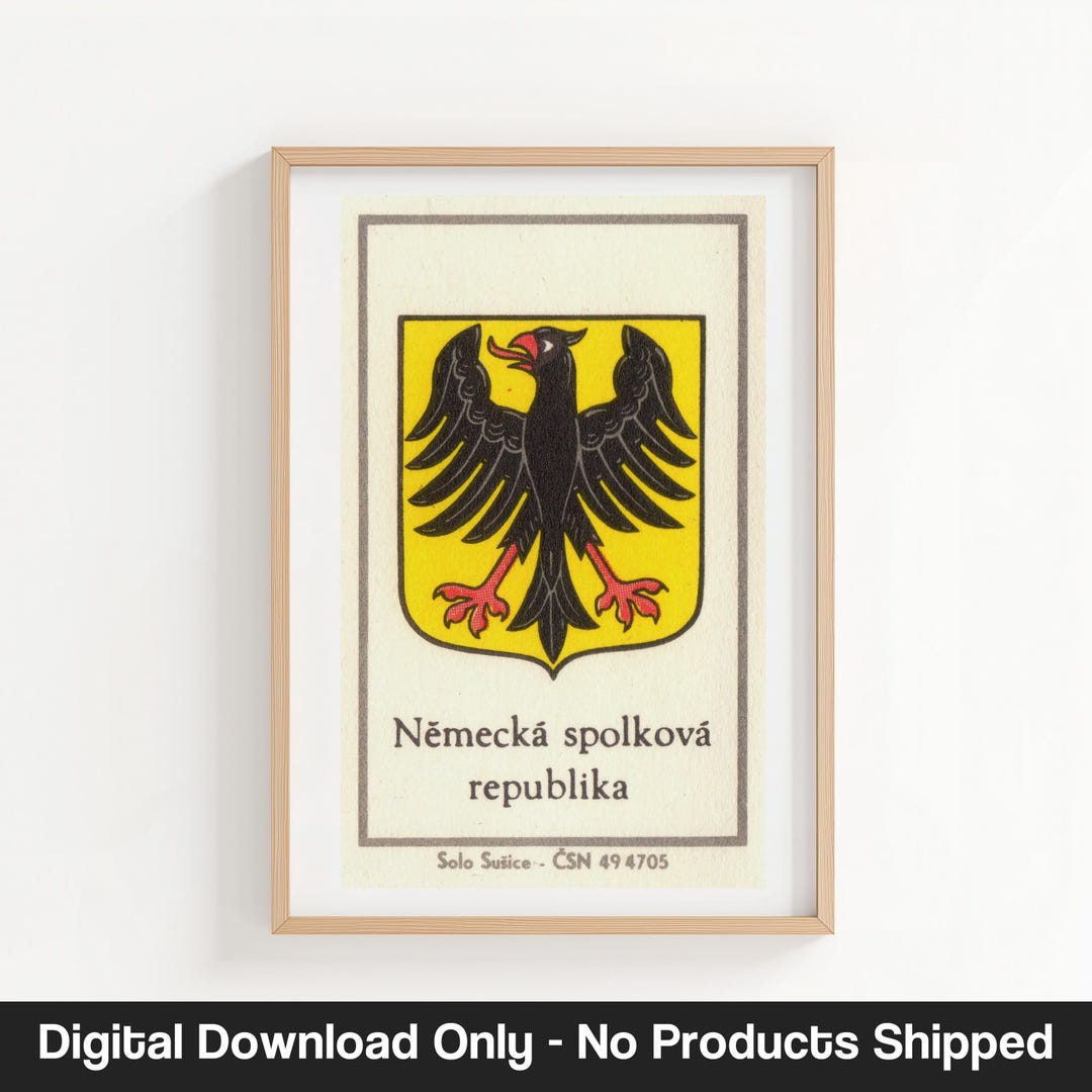 Black Eagle Matchbox Label - Vintage Yellow Background Digital Print ...