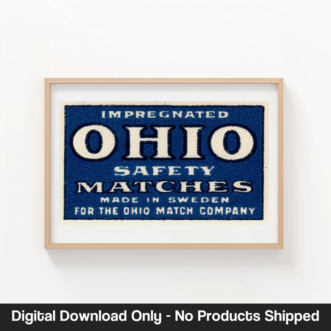 Matchbox Sweden Blue Vintage Label - Blue White Safety Matches Print ...