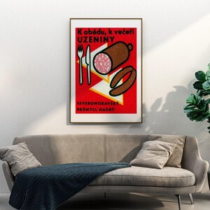 Sausage and Cured Meats - Matchbox Print - Aesthetic Wall Art - Vintage ...