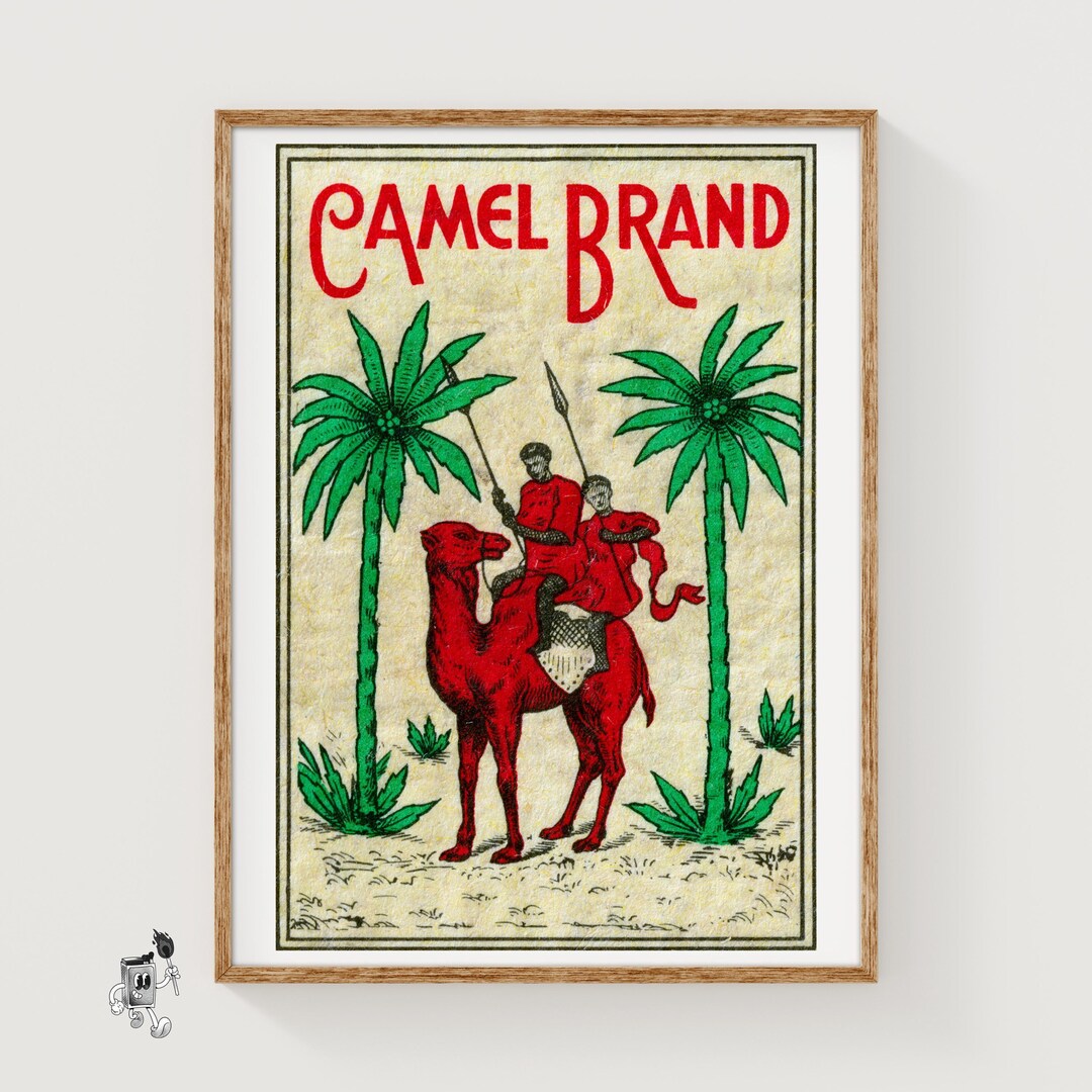 Red Camel Brand - Vintage Indian Matchbox Label Print - Etsy