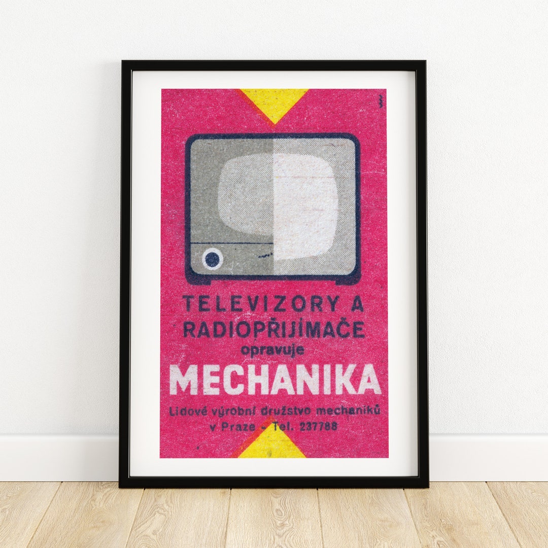 Television Matchbox Print Aesthetic Wall Art Vintage Art Matchbox Wall ...