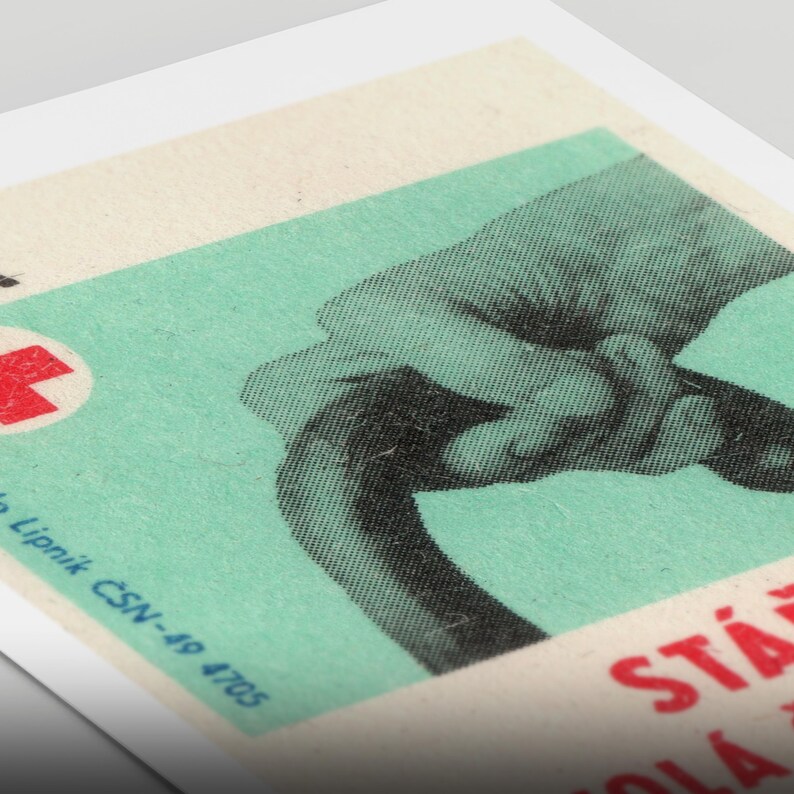 ČČK Cane Red Cross Label - Vintage Matchbox Art Digital Download - A4 ...